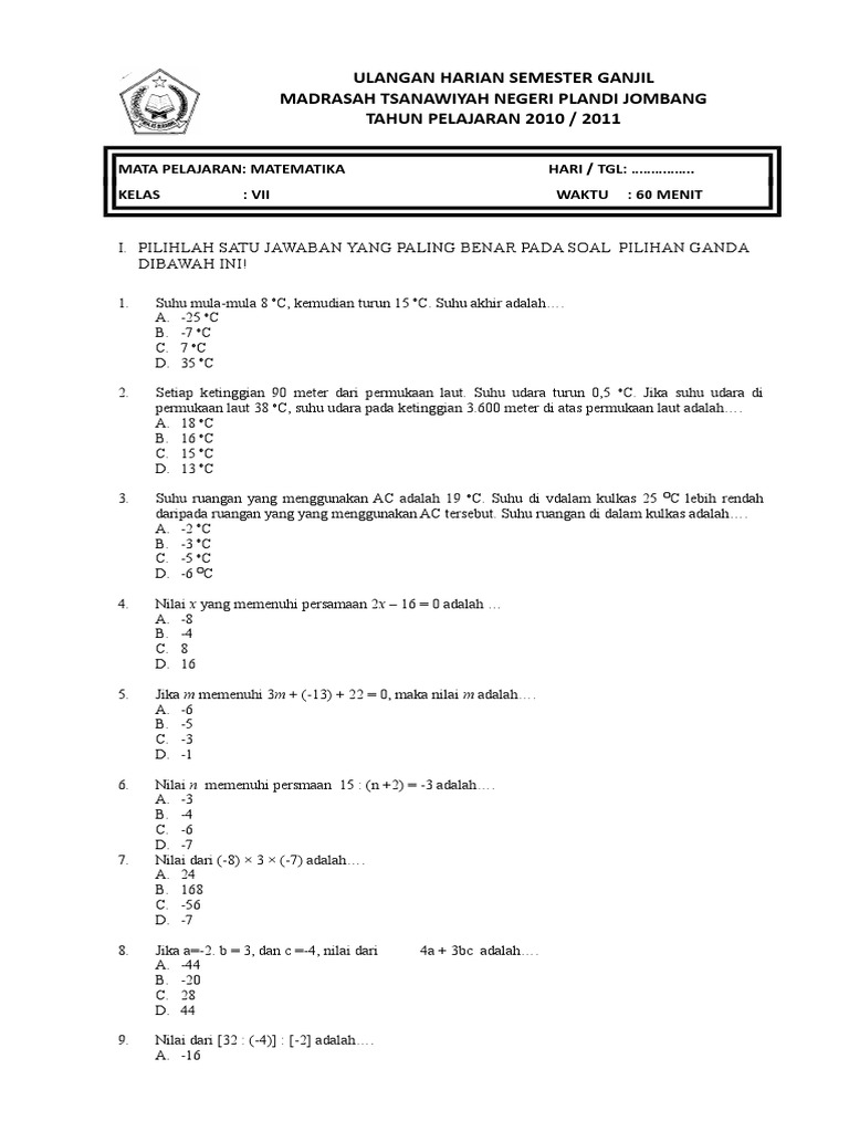 Bil Bulat Dan Pecahan Uh Vii GJL | PDF