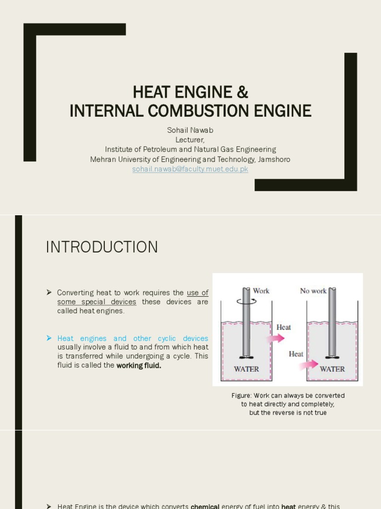 Overview of Heat and IC Engines | PDF | Internal Combustion Engine ...