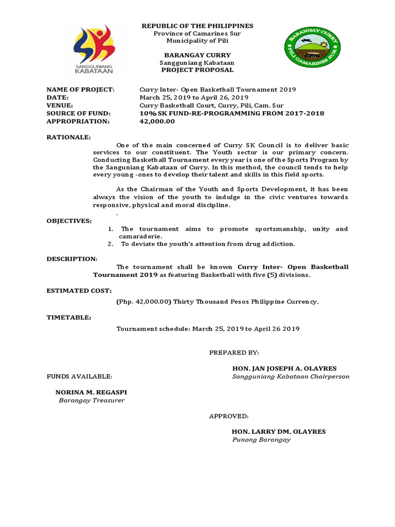 Basketball Proposal | PDF | Philippines | Government