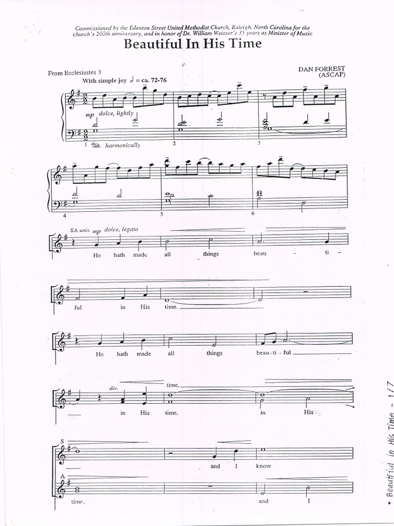 Beautiful in His Time - Dan Forrest | PDF