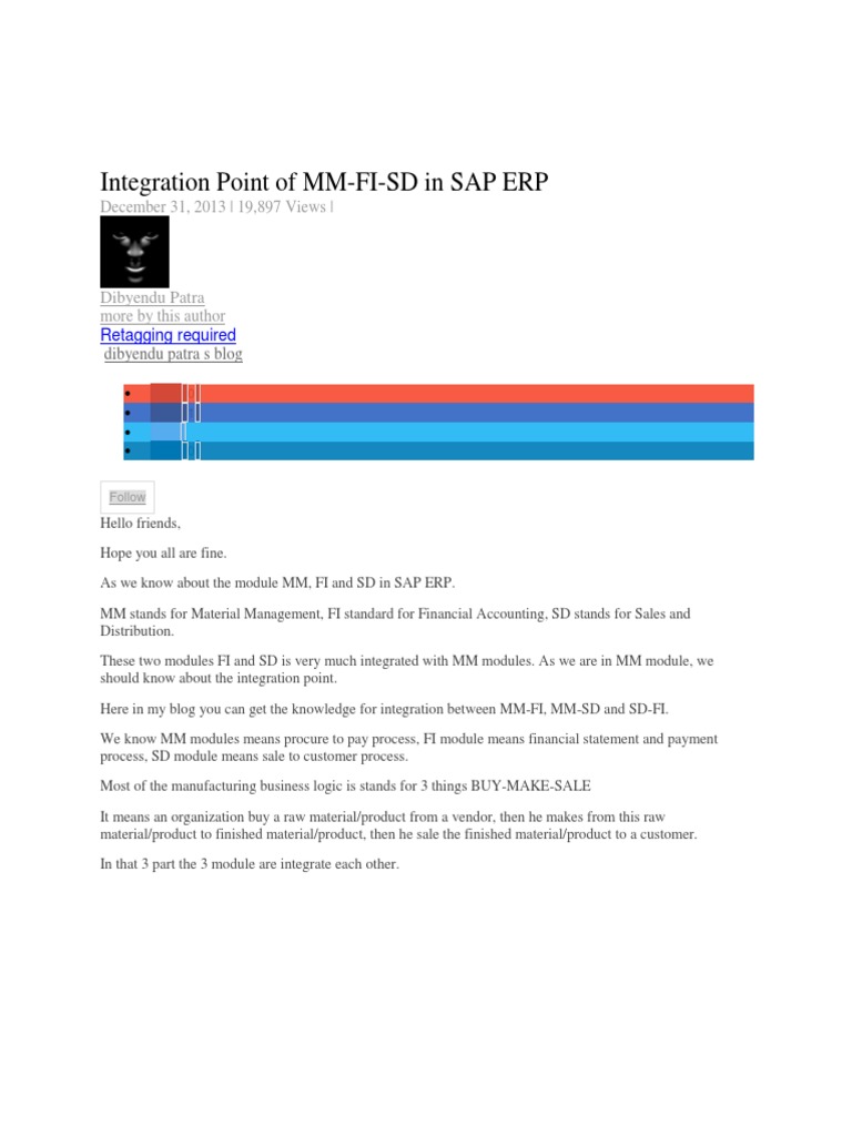 Integration Point of MM-FI-SD in SAP ERP | PDF | Debits And Credits ...