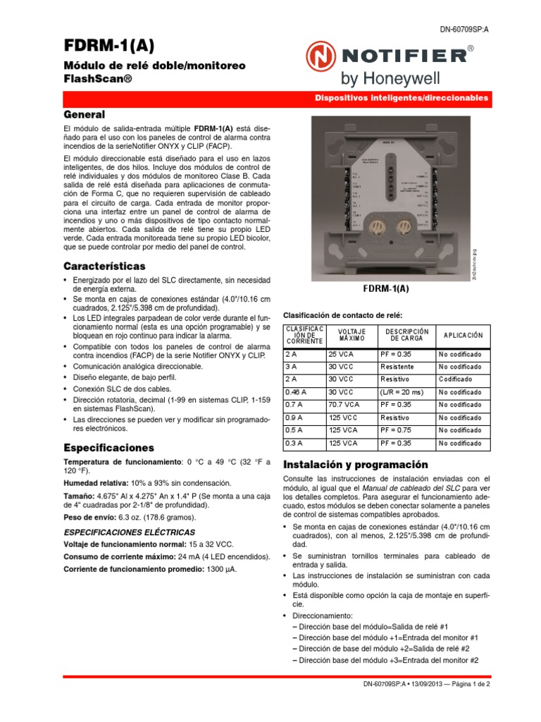 Modulo de Monitoreo y Control FDRM-1 - DN - 60709SP | PDF | Relé ...
