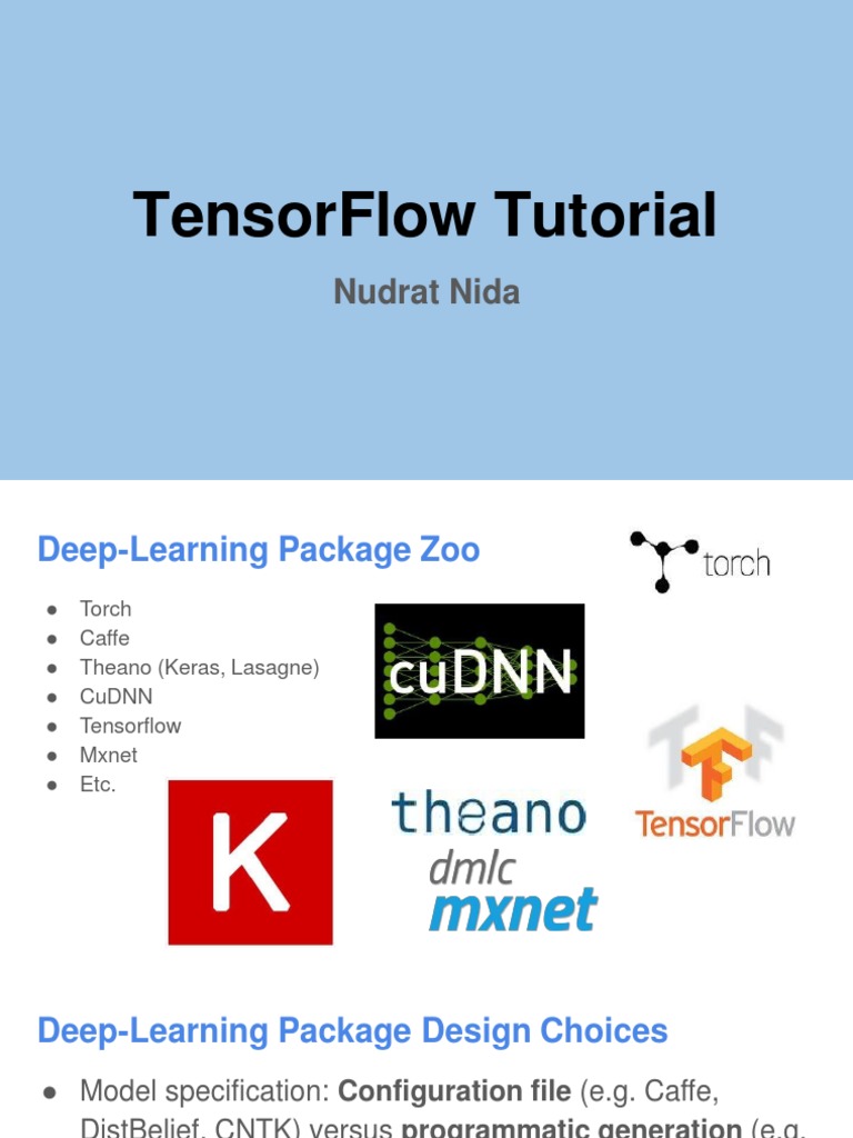 Tensorflow Tutorial: Nudrat Nida | PDF | Tensor | Regression Analysis