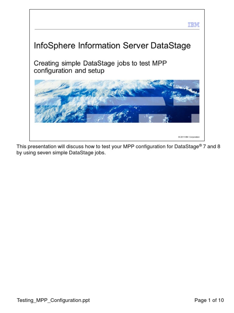Testing MPP Configuration Datastage | PDF | Databases | Server (Computing)