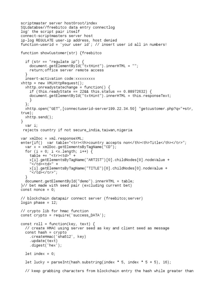 Freebitco 3btc Script Hacklog Updated | PDF Freebitco 3btc Script Hacklog Updated | PDF