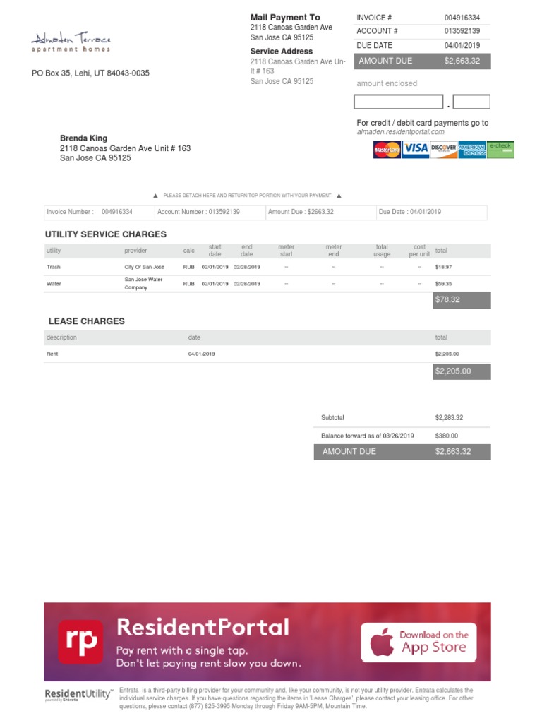 Utility Service Charges | PDF | Debits And Credits | Invoice