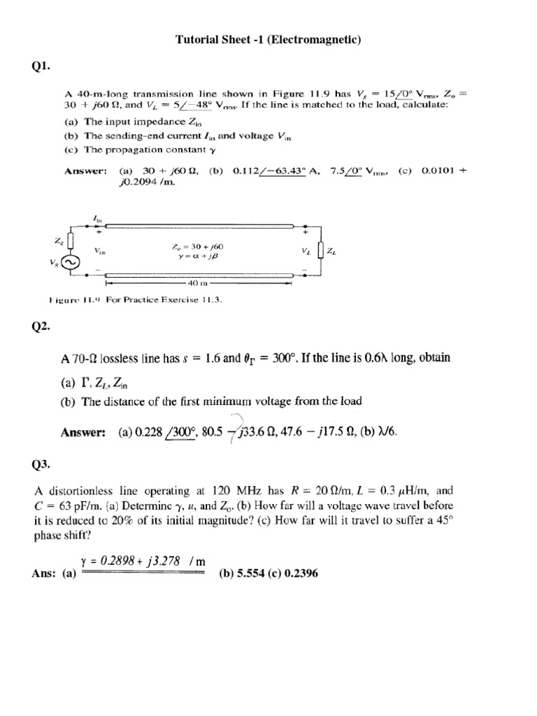 Tutorial Sheet - 1 (Electromagnetic) Q1 | PDF