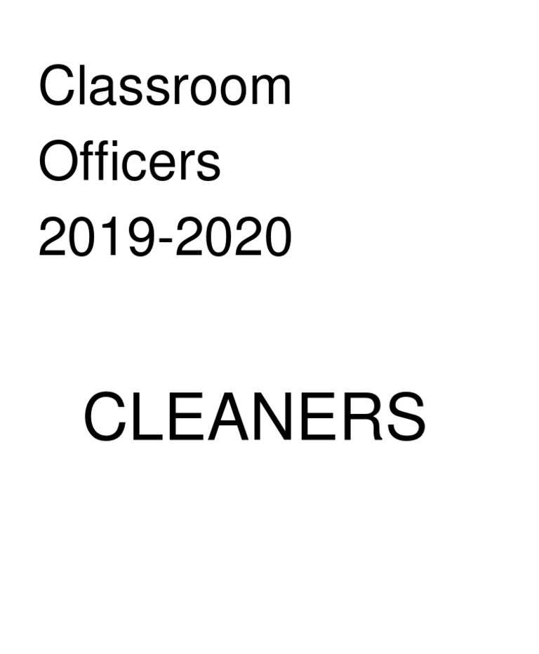 Classroom Officers 2019-2020 | PDF