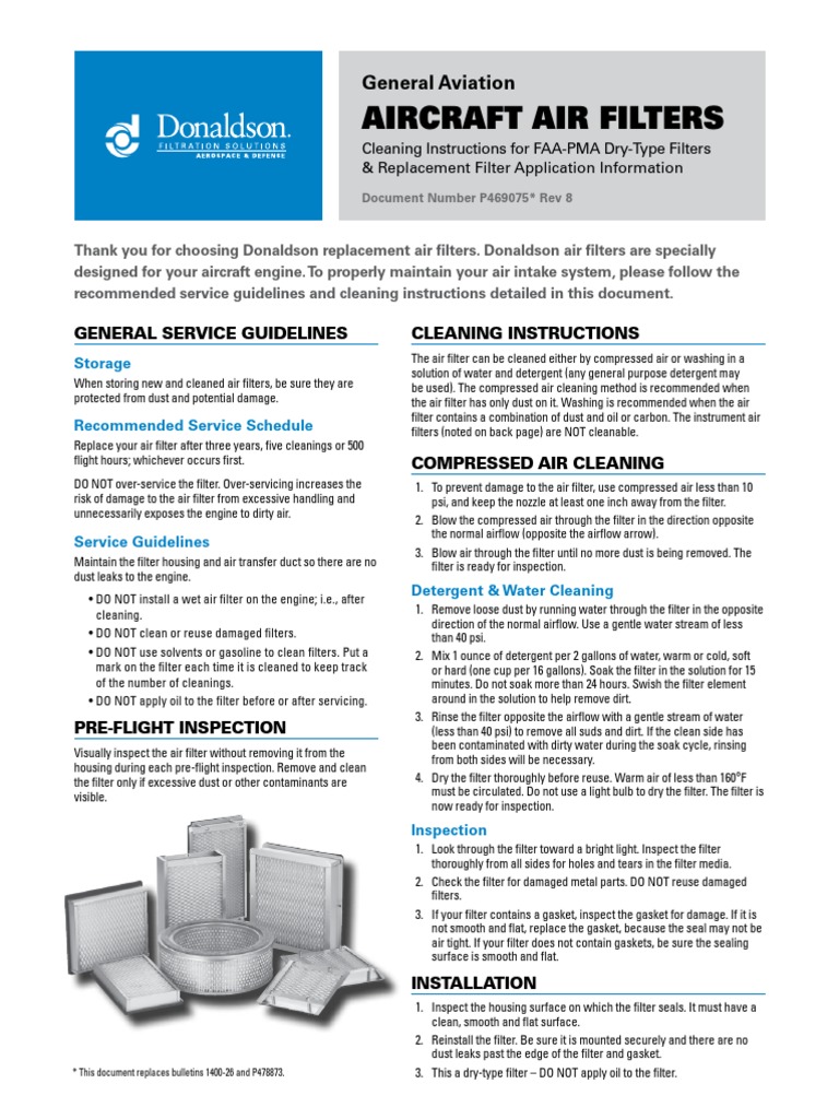 Aircraft Air Filters: General Aviation | PDF | Mechanical Engineering ...
