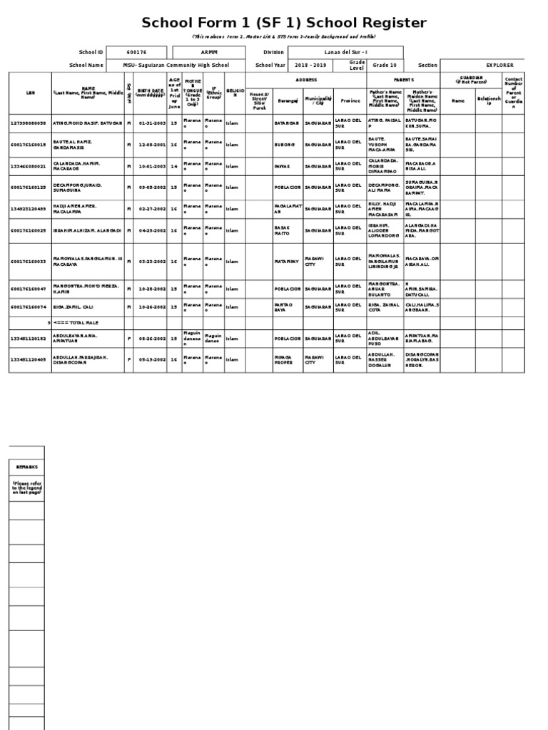 Sf1 - 2018 - Grade 10 (Year IV) - Explorer | PDF