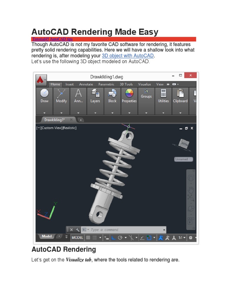 Autocad Rendering Made Easy | PDF | Rendering (Computer Graphics ...