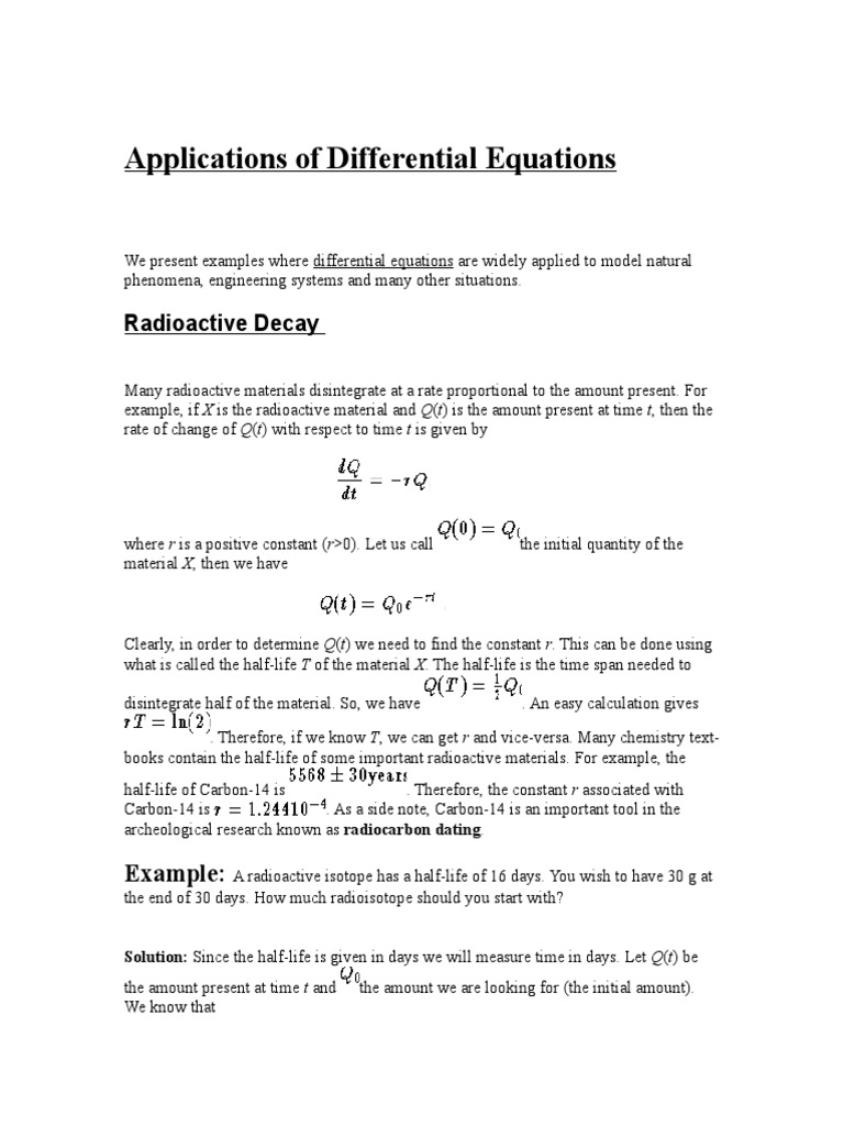 Calculus Applications | PDF | Radioactive Decay | Dose (Biochemistry)
