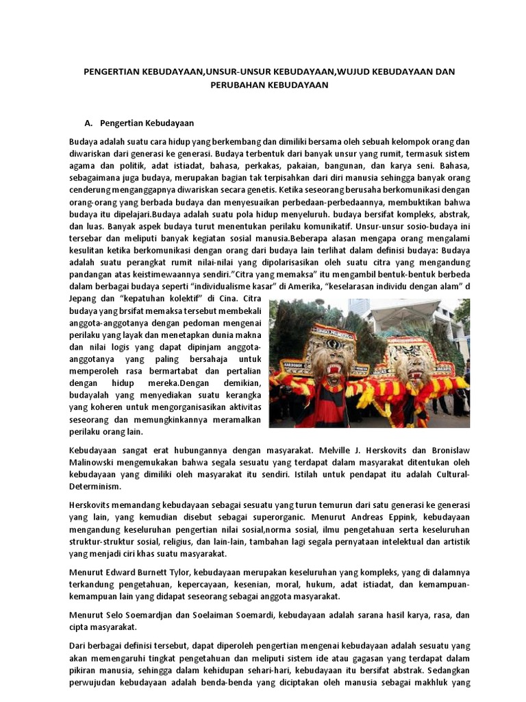 Unsur dan Wujud Kebudayaan Universal | PDF