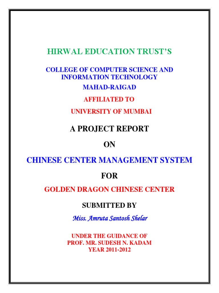 Project Front Pages | PDF | Information Technology | Computing