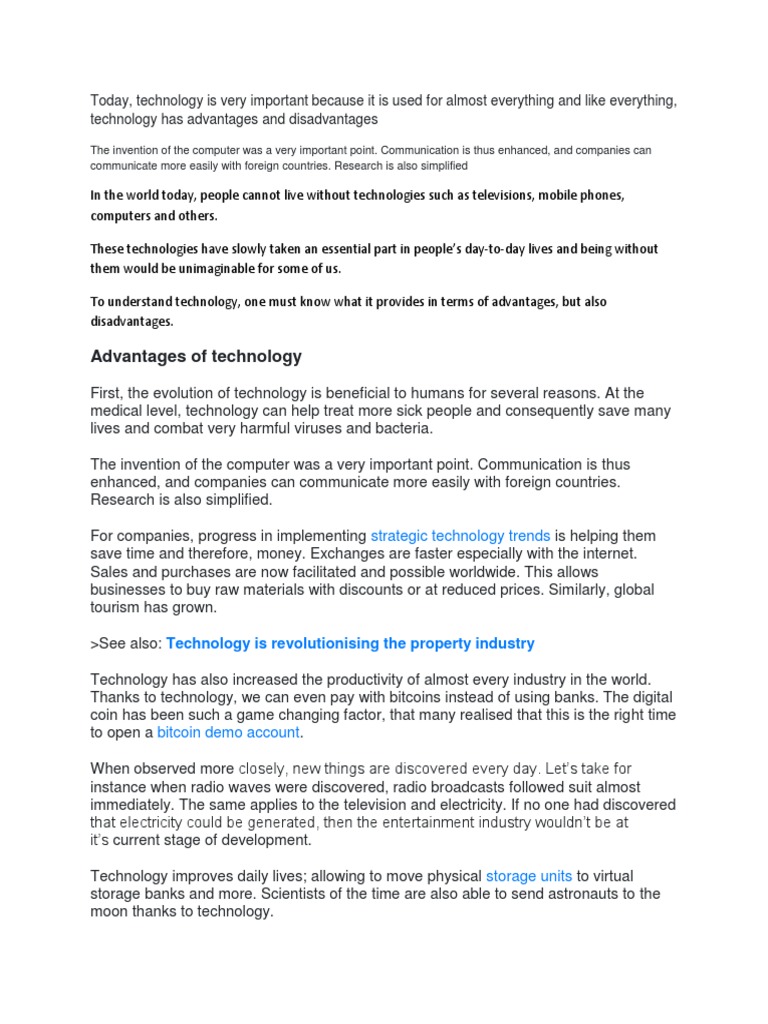 Advantages of Technology | PDF | Internet | Classroom