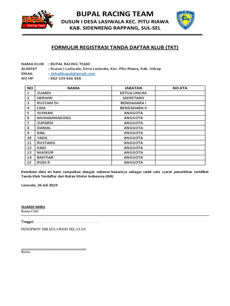 Contoh Format TKT | PDF