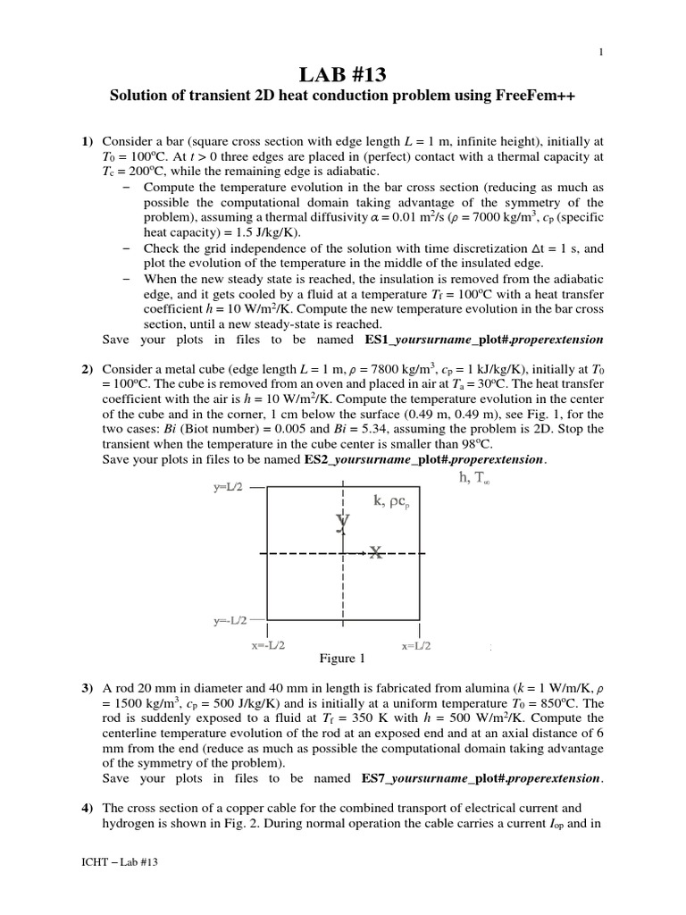 Solution of Transient 2D Heat Conduction Problem Using Freefem++ | PDF | Electrical Resistivity ...