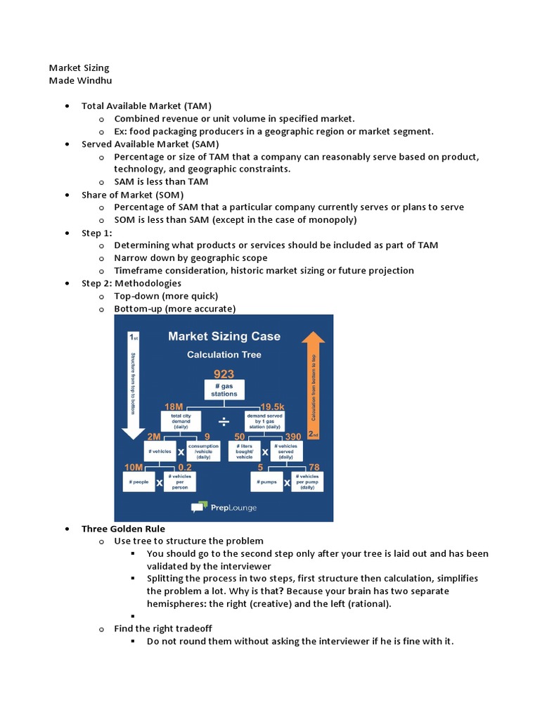 Market Sizing | PDF | Market Segmentation | Top Down And Bottom Up Design