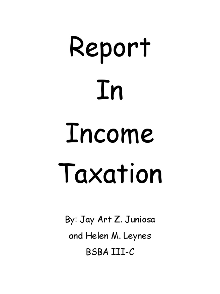 Report Income Tax 1 | PDF | Income Tax | Taxation In The United States