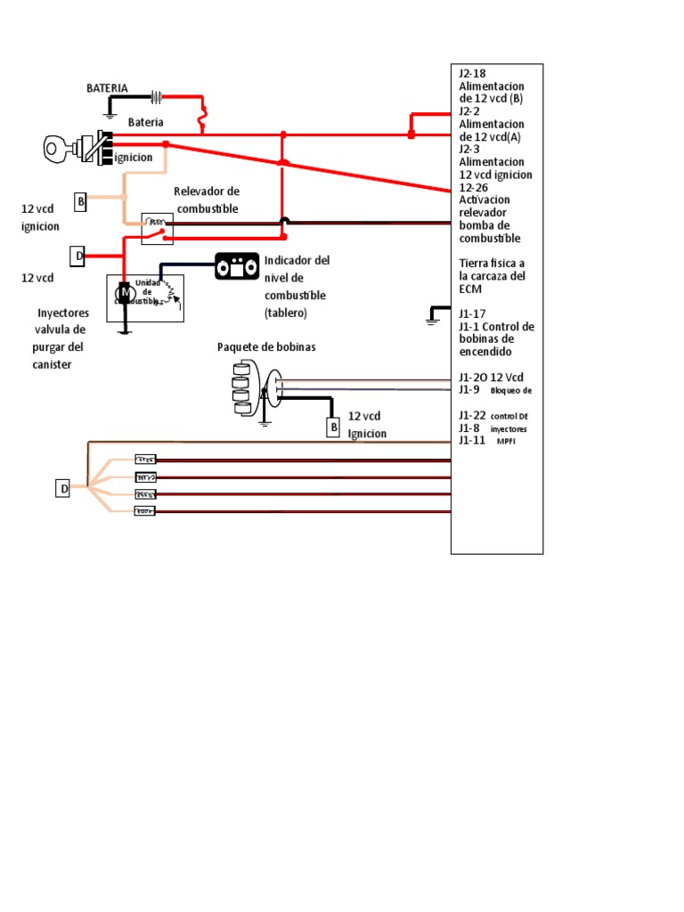 Diagrama Eléctrico Automotriz Básico | PDF | Máquinas | Energía y recursos