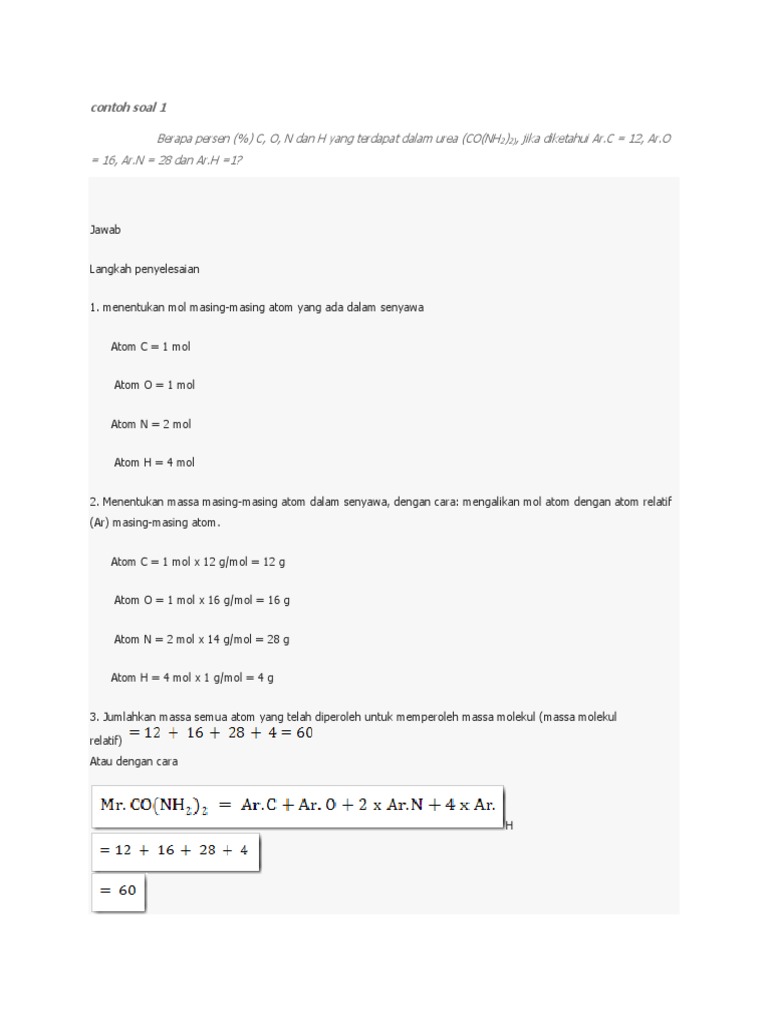 Contoh Soal 1 Stoikio | PDF