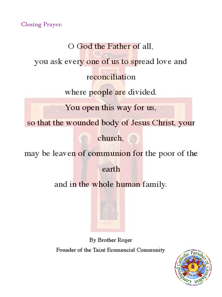 Taize Prayer Around The Cross Liturgy | PDF | Prayer | God The Father