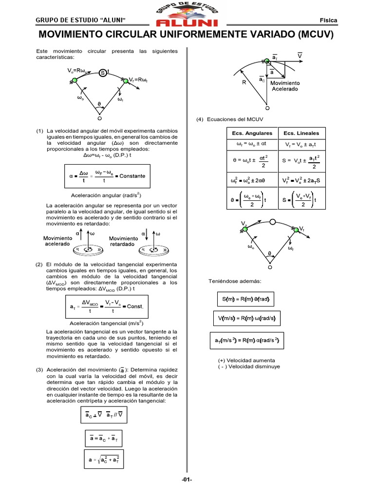 MCUV | PDF | Aceleración | Velocidad