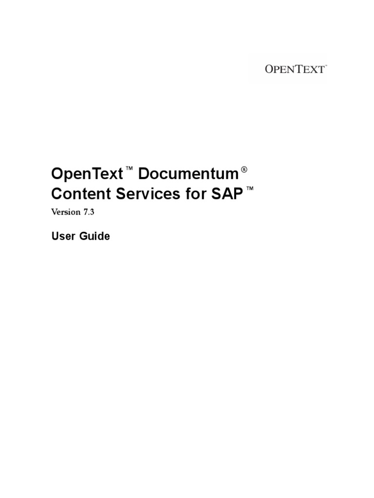 Opentext Documentum Content Services For Sap: User Guide | PDF | File Format | Windows 2000