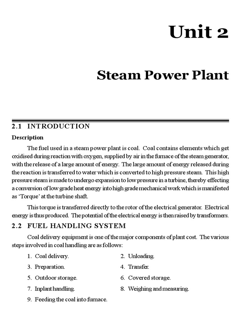 Unit 2: Steam Power Plant | PDF | Chimney | Boiler