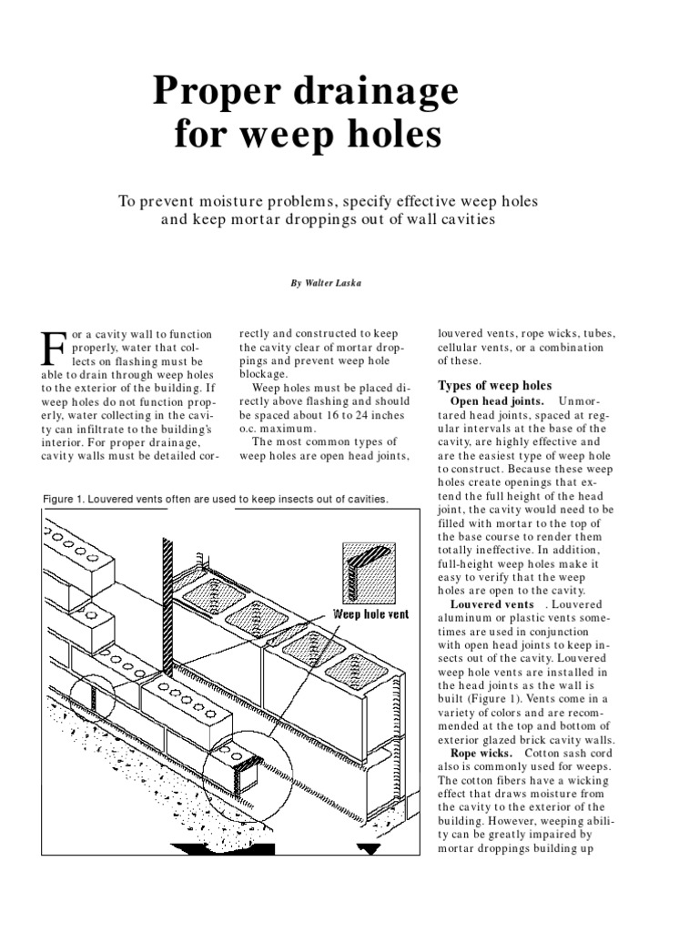 Drainage Weep Holes | PDF | Building Technology | Components