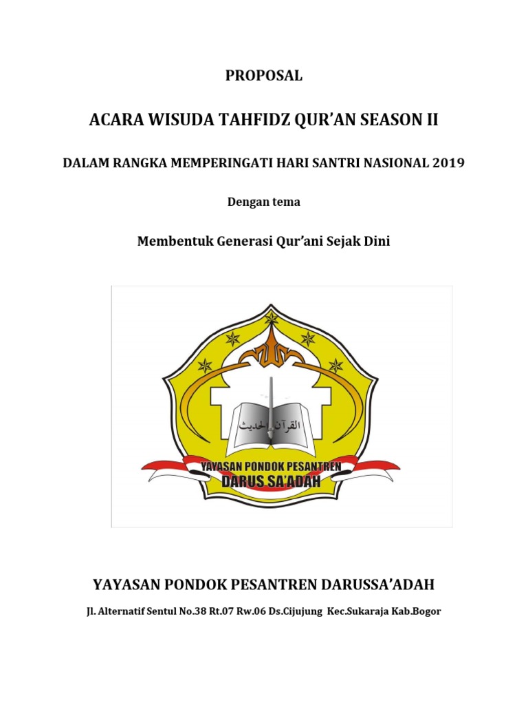 Proposal Wisuda Tahfidz Season II | PDF
