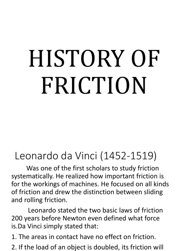 History of Friction | PDF | Friction | Force