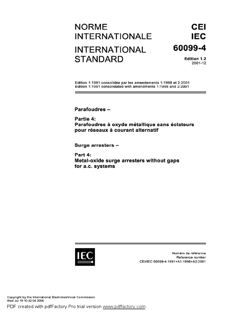 Iec 60099 4 | PDF | International Electrotechnical Commission | Metrology
