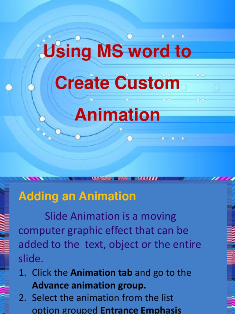 Using MS Word To Create Custom Animation | PDF | Art | Computers