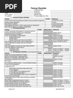 Roadworks Inspection Checklist | PDF | Road | Civil Engineering