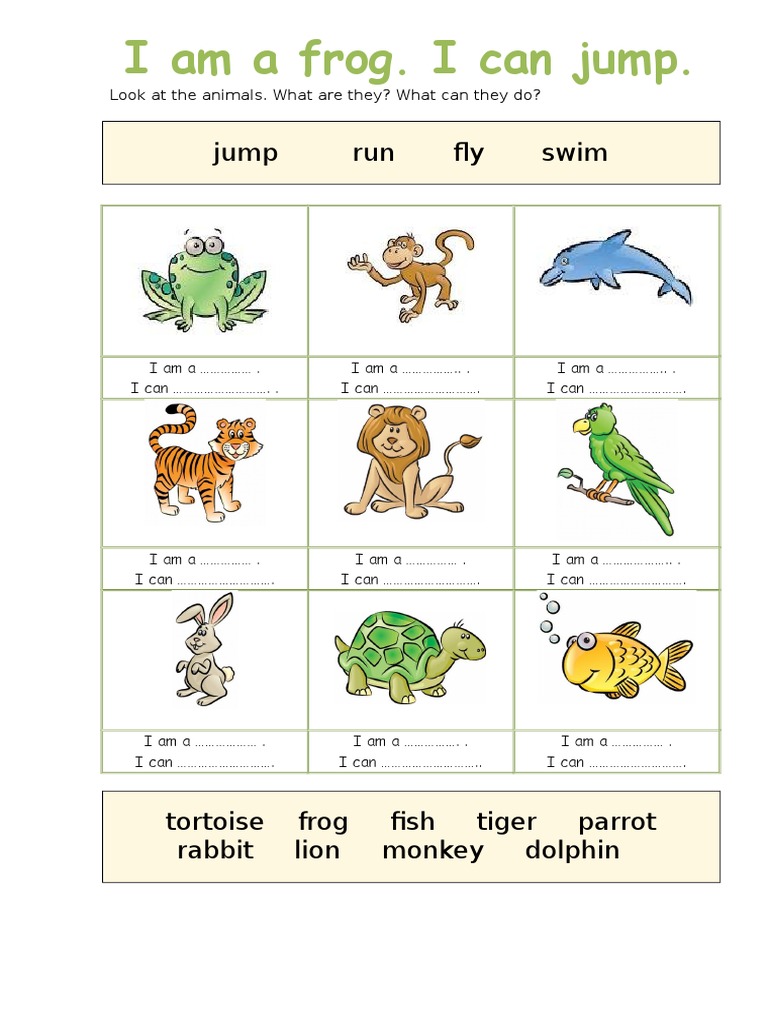 I Am A Frog. I Can Jump.: Jump Run Fly Swim | PDF
