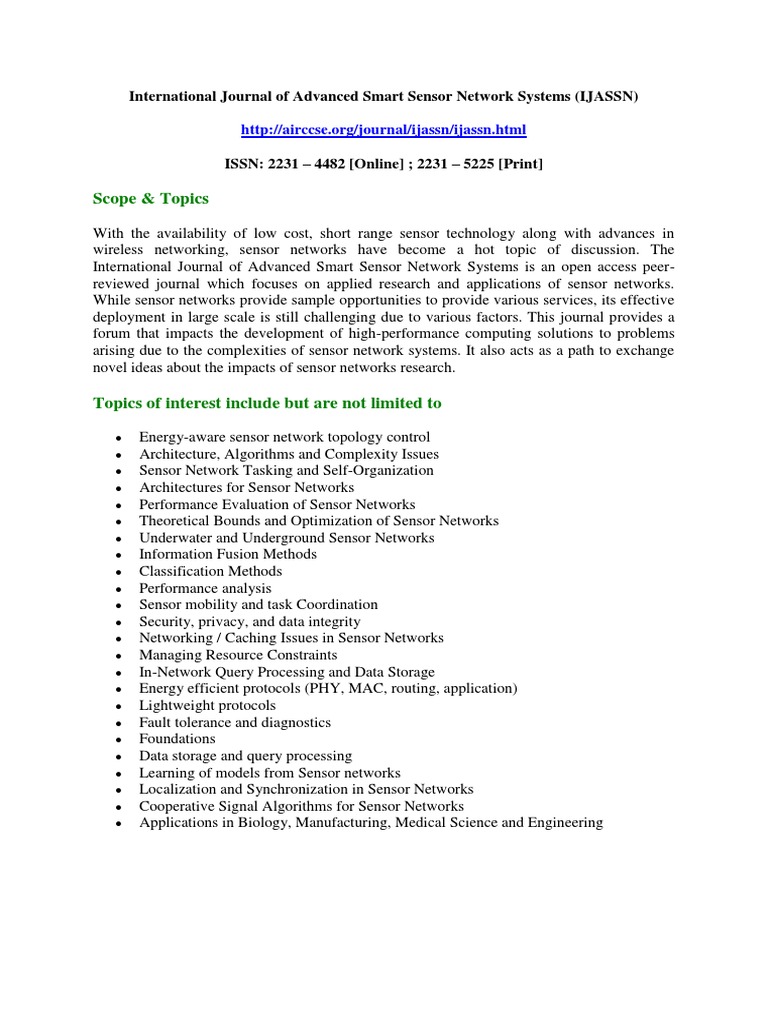 International Journal of Advanced Smart Sensor Network Systems (IJASSN ...