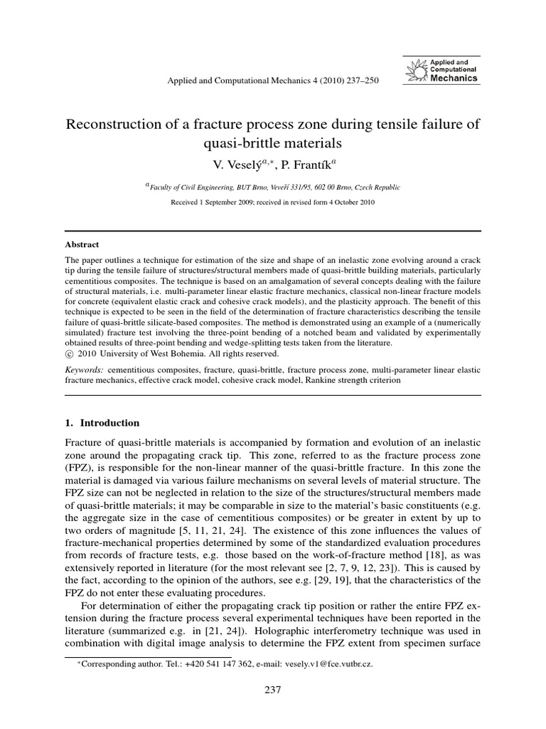 Reconstruction of A Fracture Process Zone During Tensile Failure of ...
