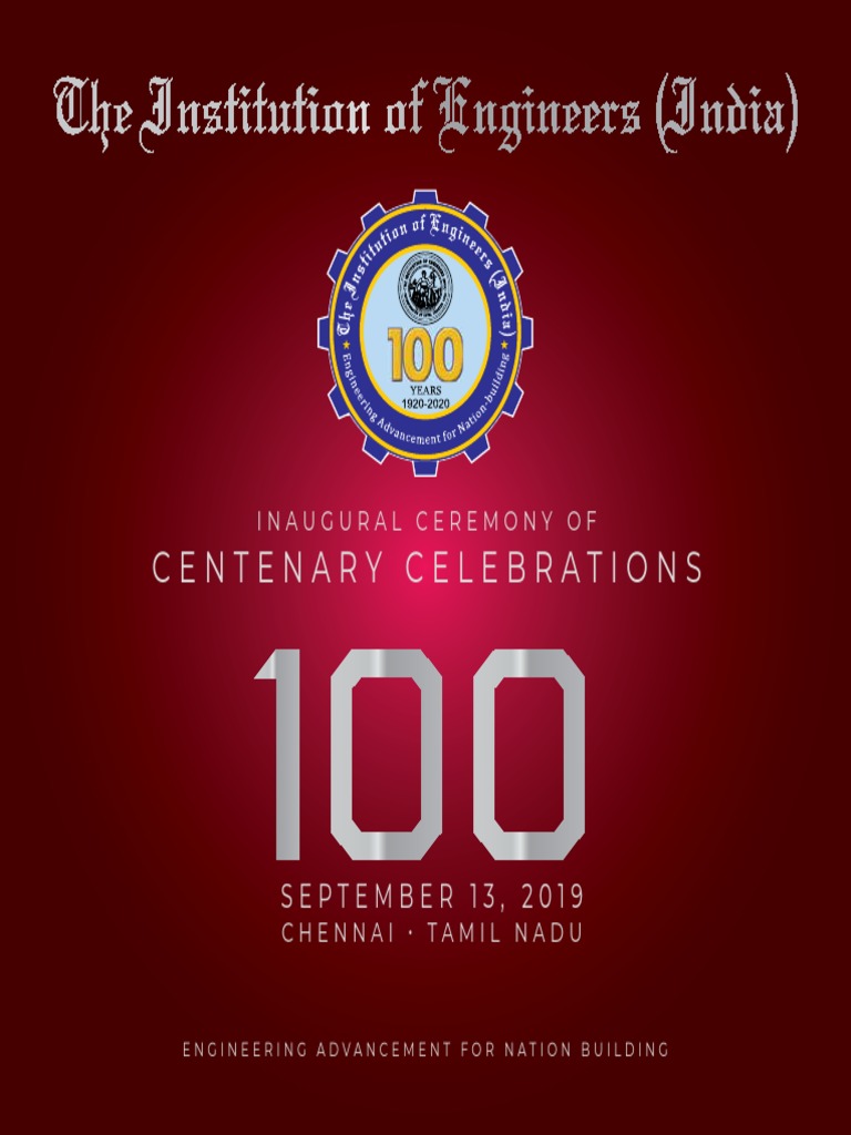 Centenary Celebrations: Inaugural Ceremony of | PDF | Engineering ...