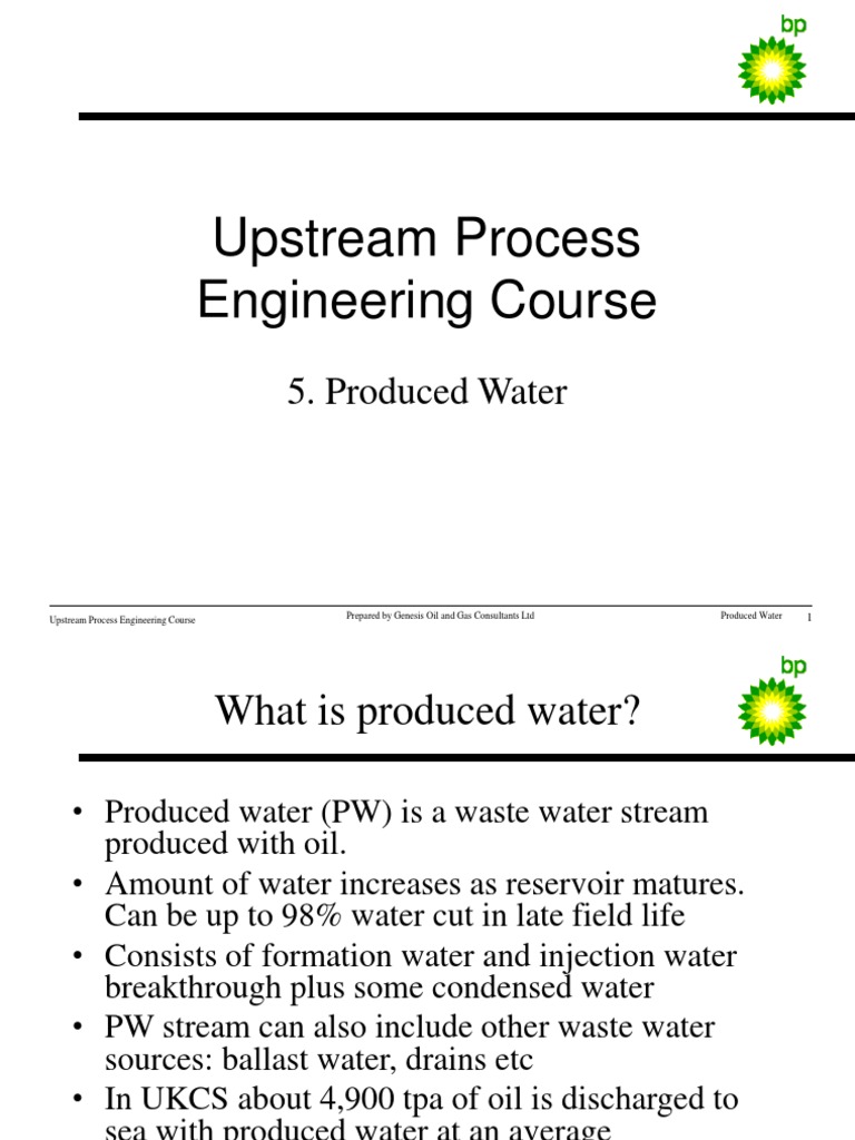 Upstream Process Engineering Course: 5. Produced Water | PDF | Gases | Water