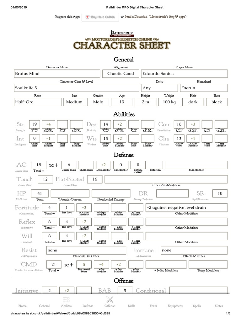 General: STR Dex Con Int Wis Cha | PDF | Role Playing Games | D20 System