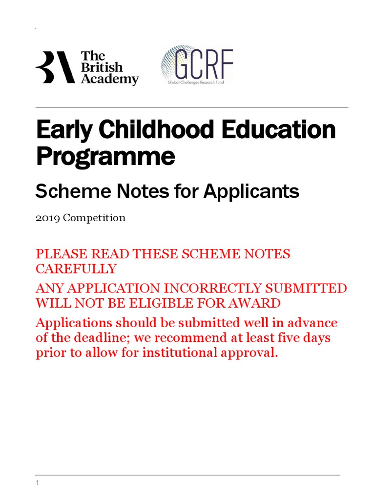 Early Childhood Education Scheme Notes | PDF | Early Childhood ...