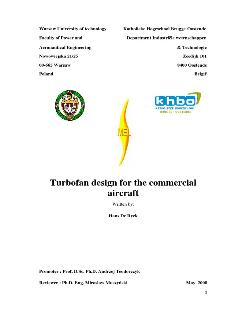 Turbofan Design For The Commercial Aircraft | PDF | Engines | Aviation