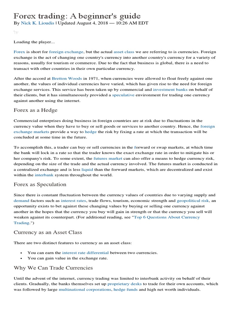 Understanding the Basics of Forex Trading: A Comprehensive Guide for ...