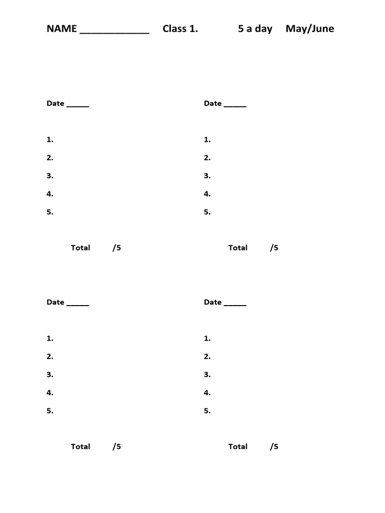 Daily Class Activity Log Template | PDF
