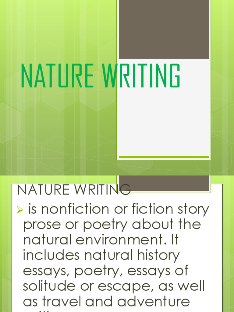 Nature Writing: Tips and Examples | PDF | Home & Garden | General Fiction