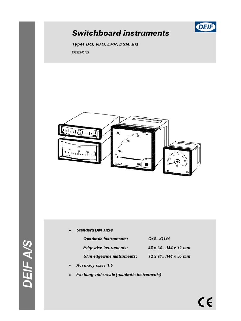 Switchboard Instruments: Types DQ, VDQ, DPR, DSM, Eq | PDF | Voltage ...
