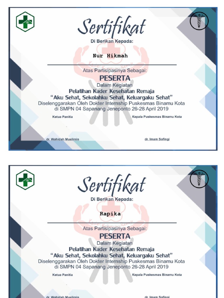 Sertifikat KKR | PDF