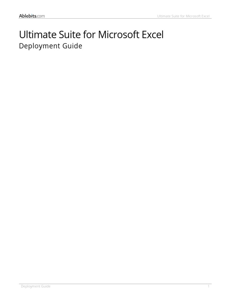 Ultimate Suite Deployment Guide | PDF | Microsoft Office | Group Policy