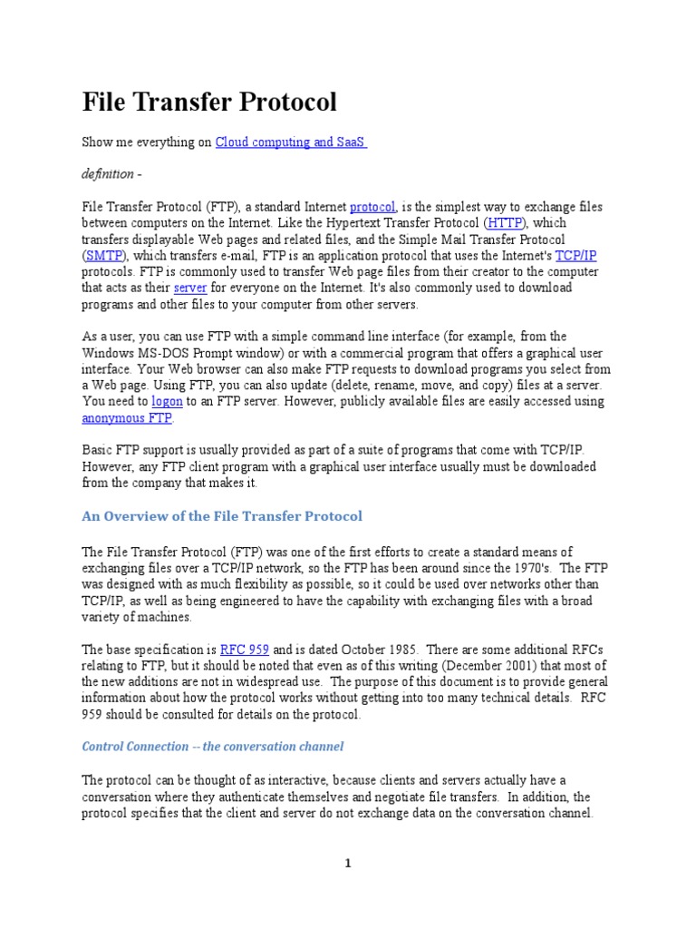 File Transfer Protocol | PDF | File Transfer Protocol | Port (Computer Networking)